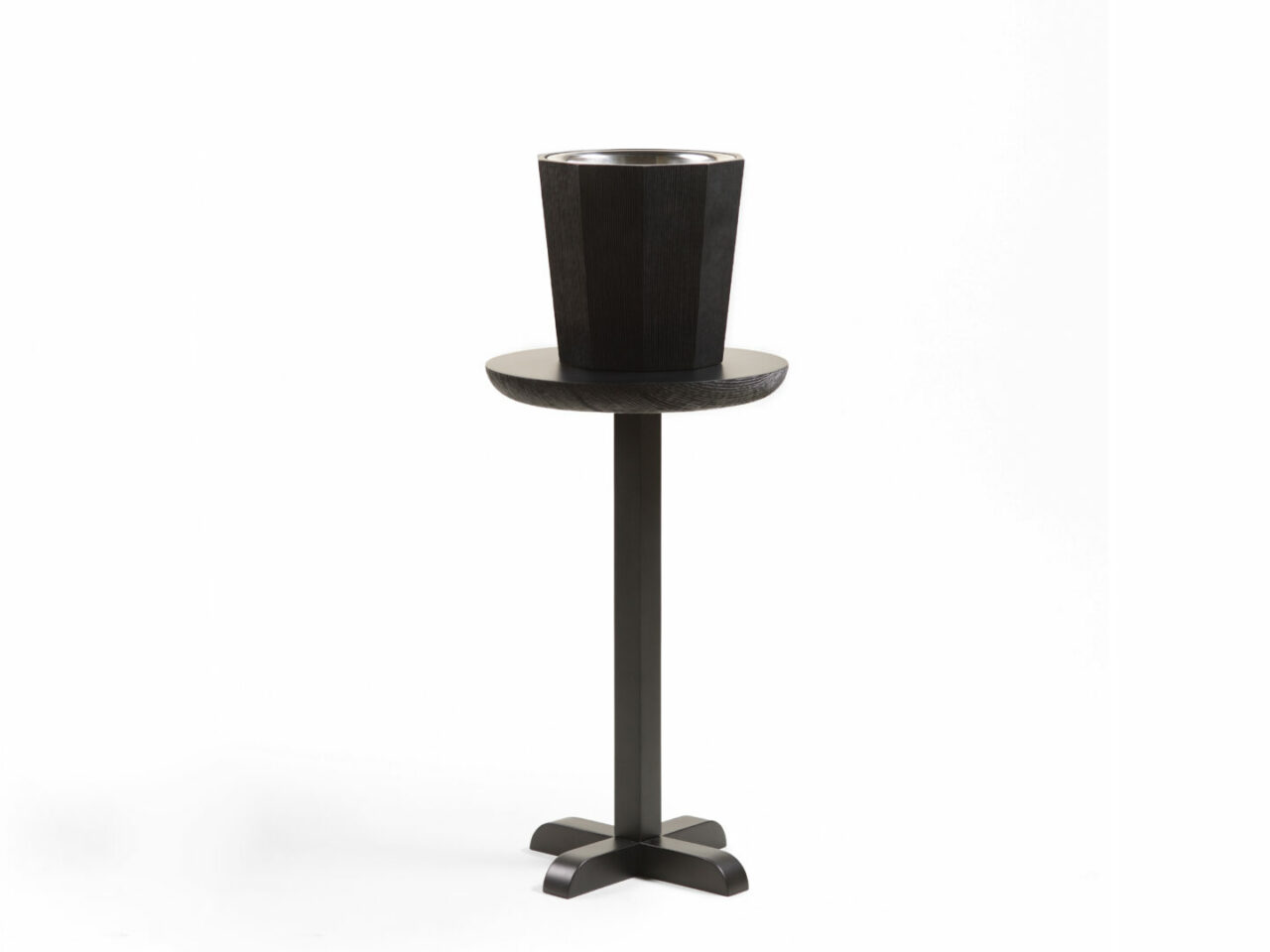 Merak Ice bucket and small table set (maple black) - ZANAT